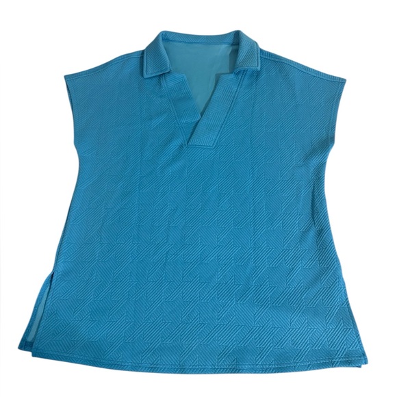 Tops | Womens Vneck Blue Top Oversize M Nwot | Poshmark